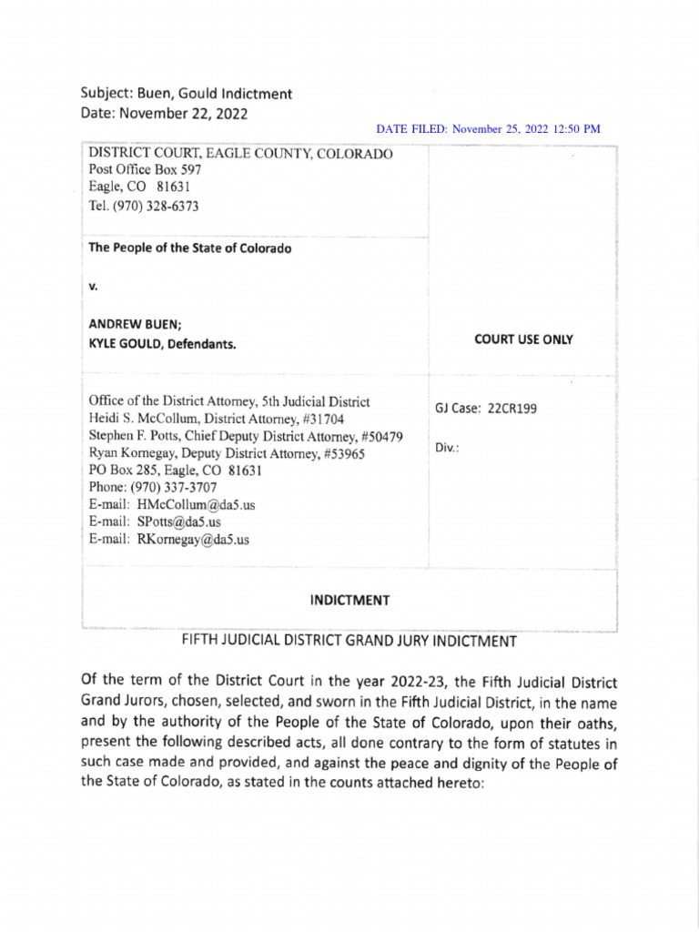 Andrew Buen Indictment Letter | PDF
