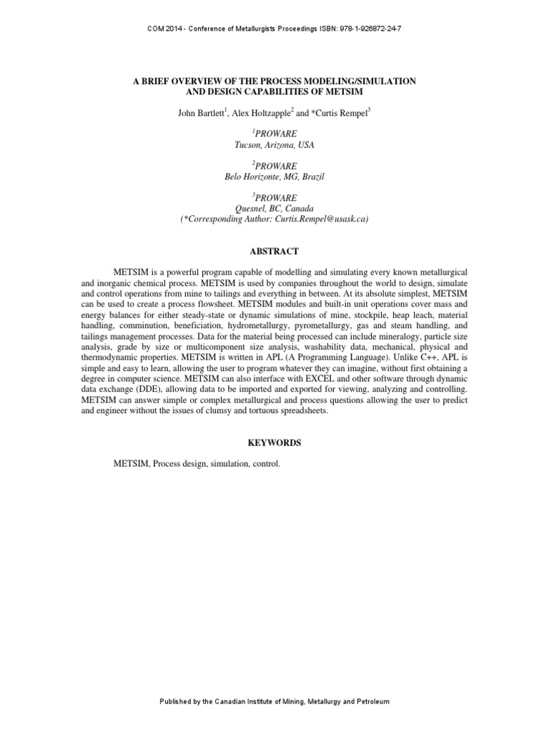 Metsim Overview | Download Free PDF | Smelting | Apl (Programming Language)