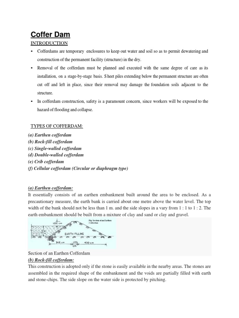 Chapter 5 Coffer Dam | PDF | Deep Foundation | Dam