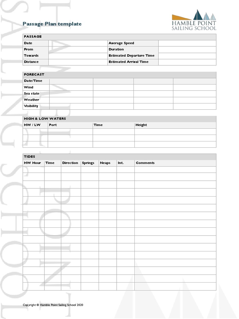 HPSS Passage Plan Template | PDF