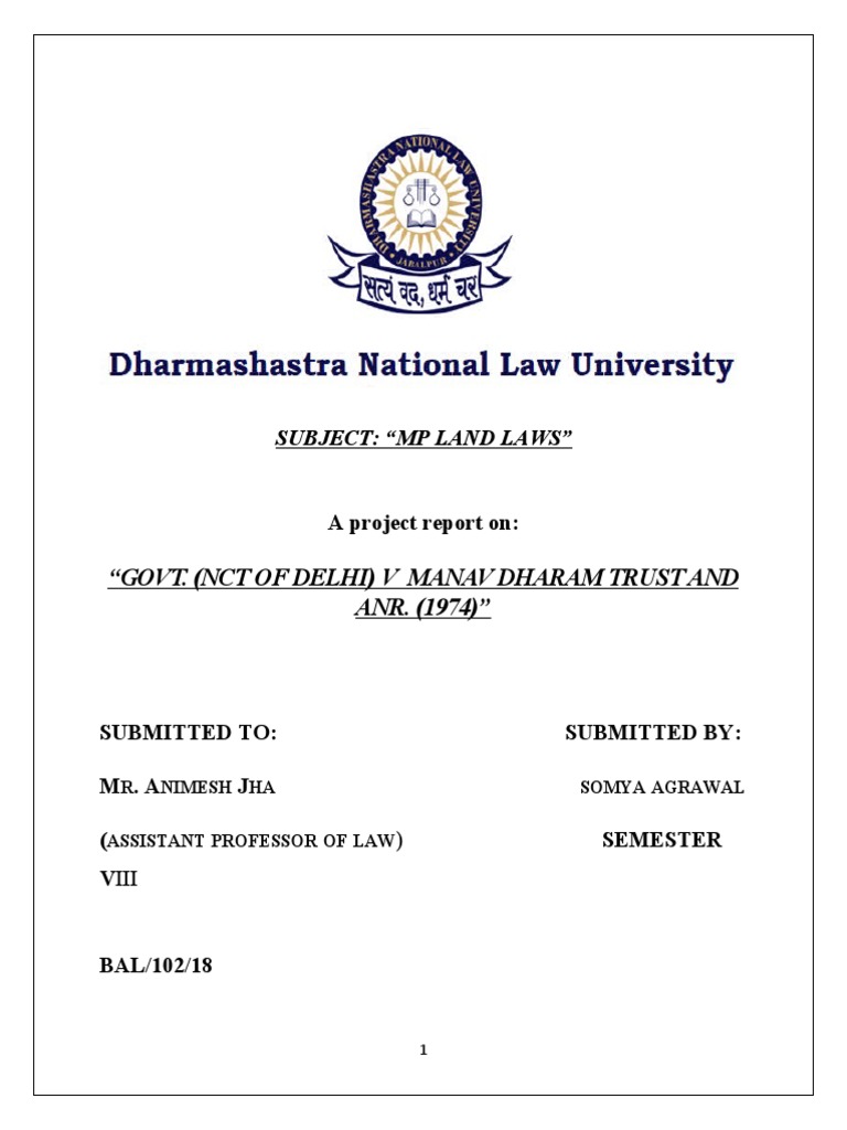 MP Land Laws Project | PDF | Eminent Domain | Standing (Law)