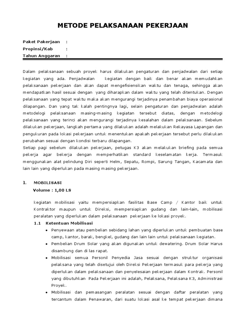 Metode Pelaksanaan Kerja Box | PDF