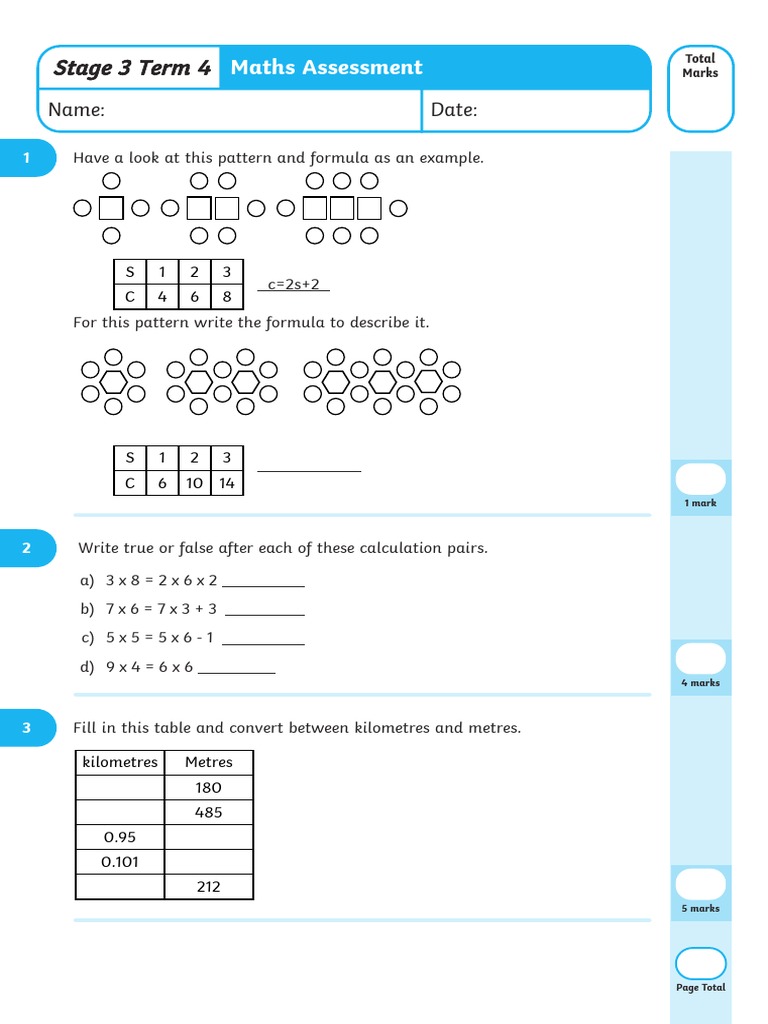 S3T4 Maths Assessment | PDF | Teaching Methods & Materials