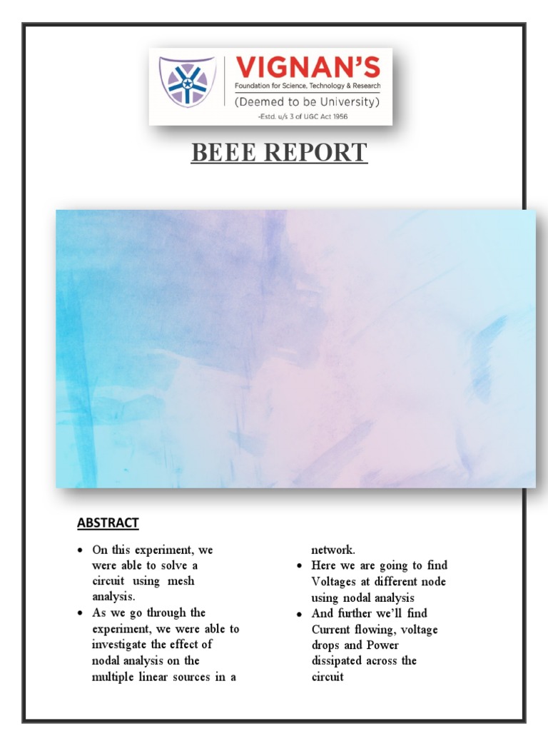 Bee Report1 | PDF | Electrical Network | Quantity