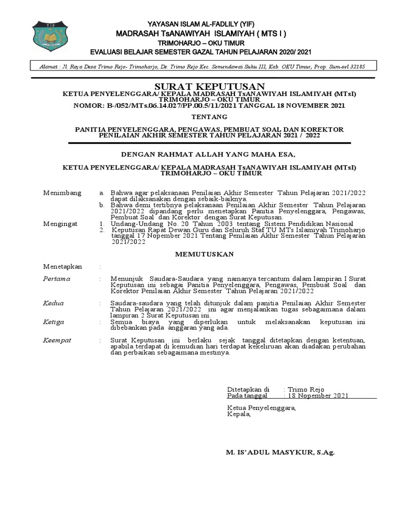 Surat Keputusan Ebs | PDF