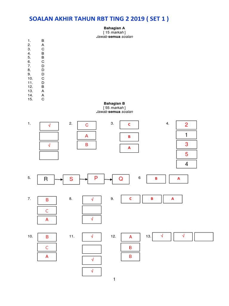SOALAN AKHIR TAHUN RBT TING 2 2019 | PDF