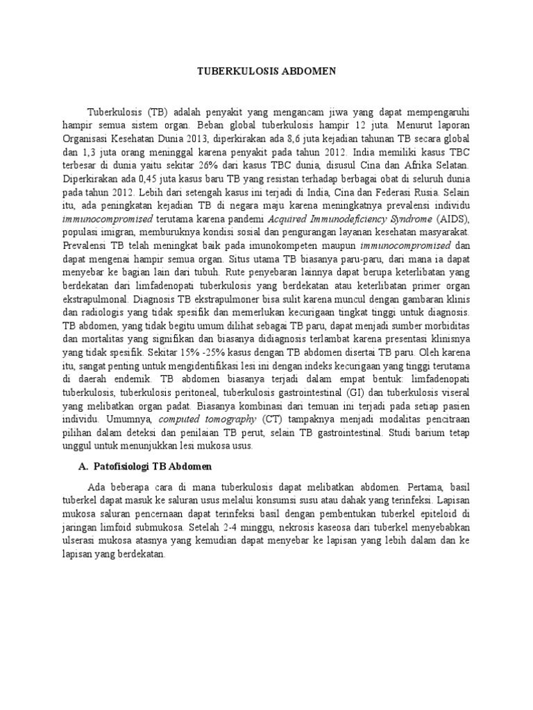 Diagnosis Tb Abdomen Pdf