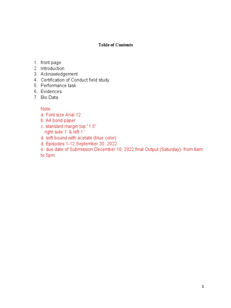 Fs1 2 Table of Contents New | PDF