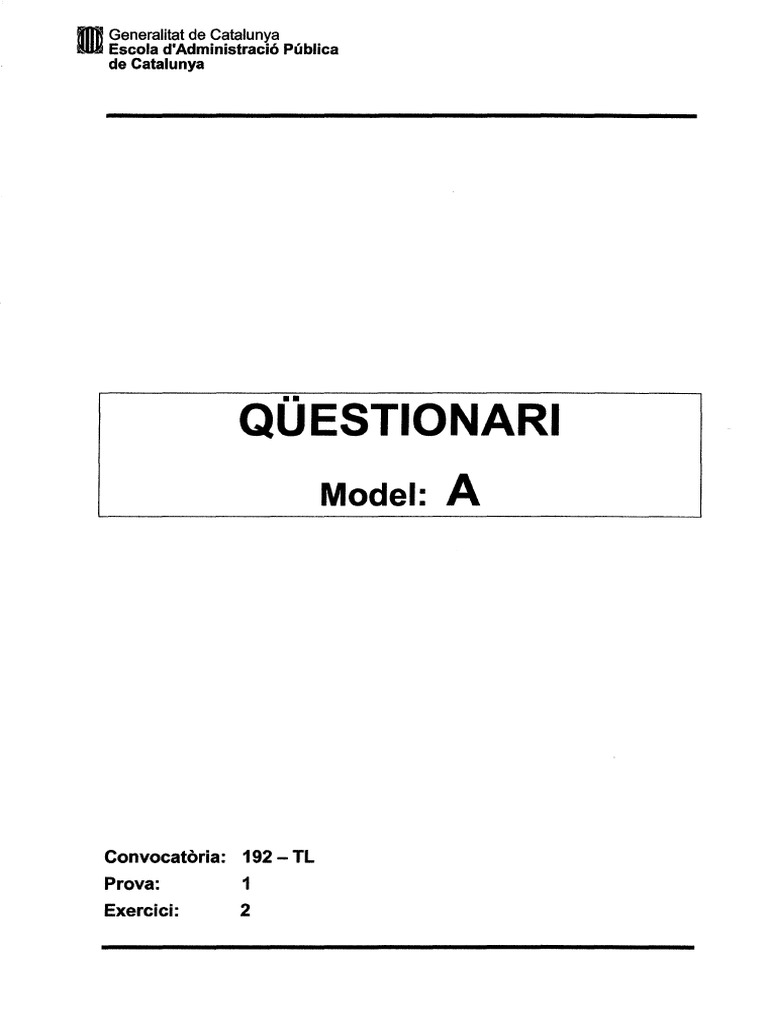 192 Questionari Model A TL | PDF