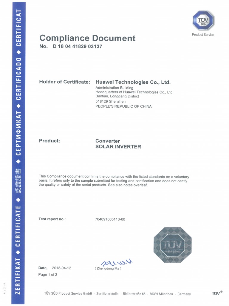 IEC 62116 - SIW500H ST060 - Certificado | PDF