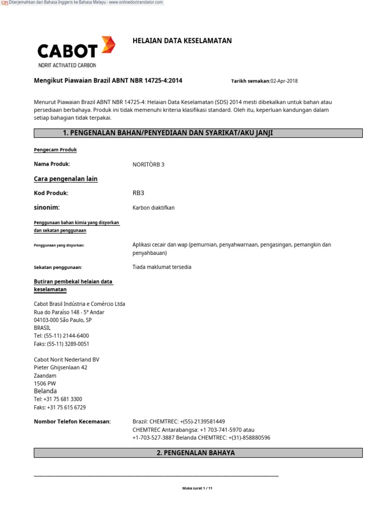 Sds - RB3-BGHS-EN en Ms | PDF