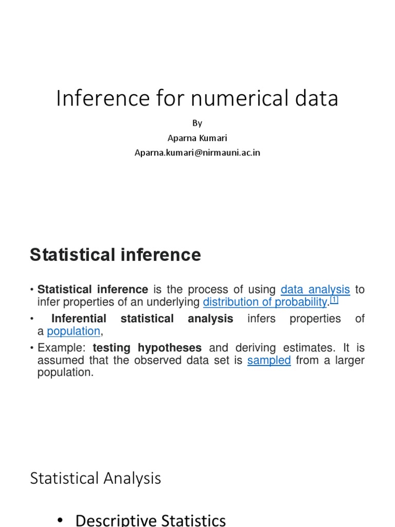 Unit5 - Inference For Numerical Data | PDF