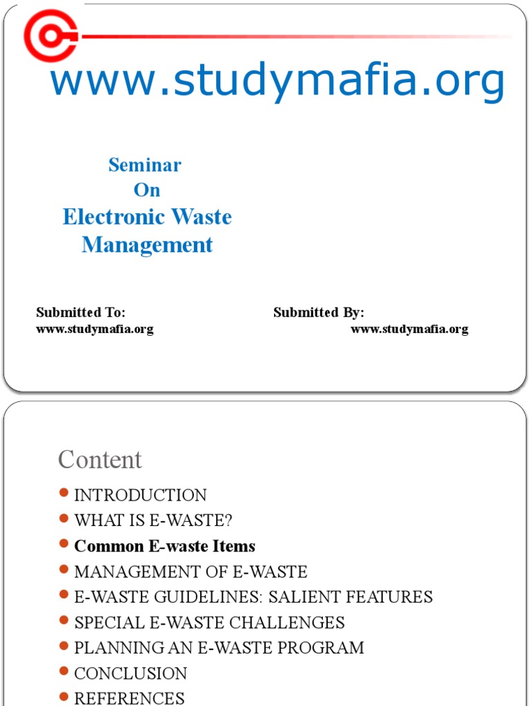 E Waste Management | PDF | Electronic Waste | Hazardous Waste