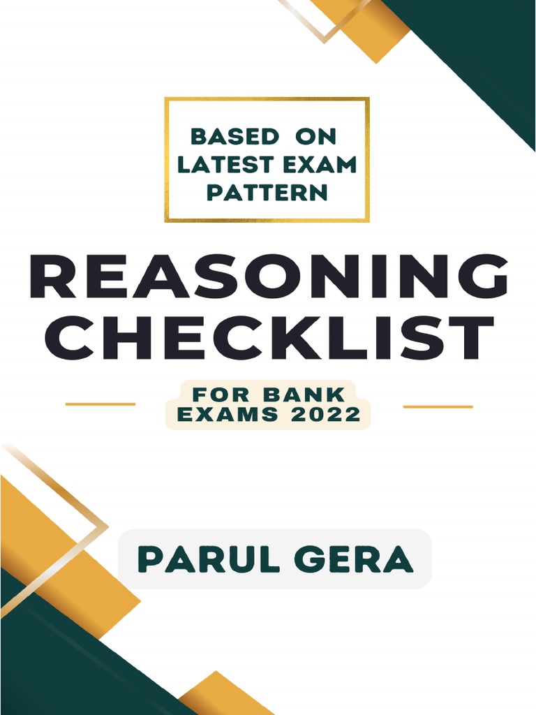 Reasoning Checklist 123 PDF 2022 by Parul Gera | PDF