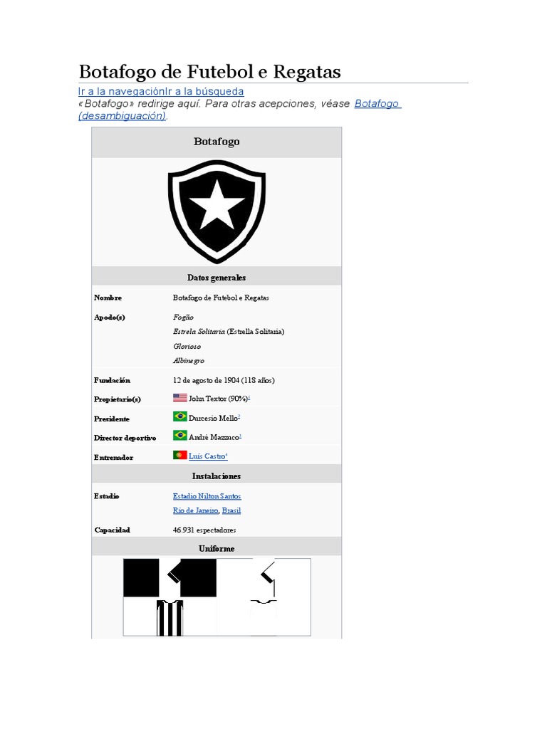 Historia y Logros del Botafogo FC | PDF | Deportes de equipo | Clubes ...