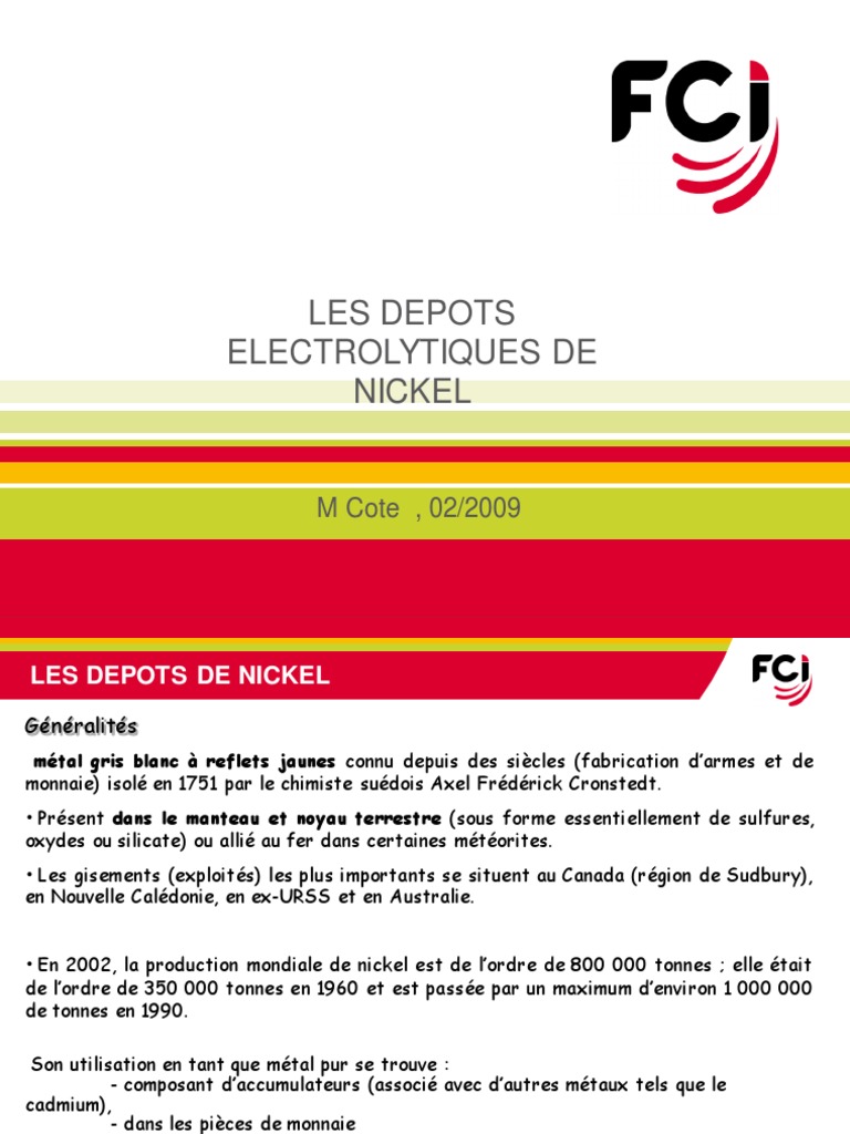 Dépôts Électrolytiques de Nickel | PDF | Nickel | Métaux