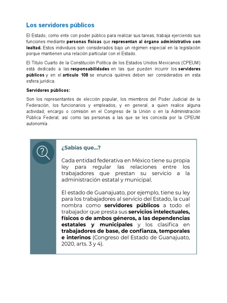 Los Servidores Públicos | PDF
