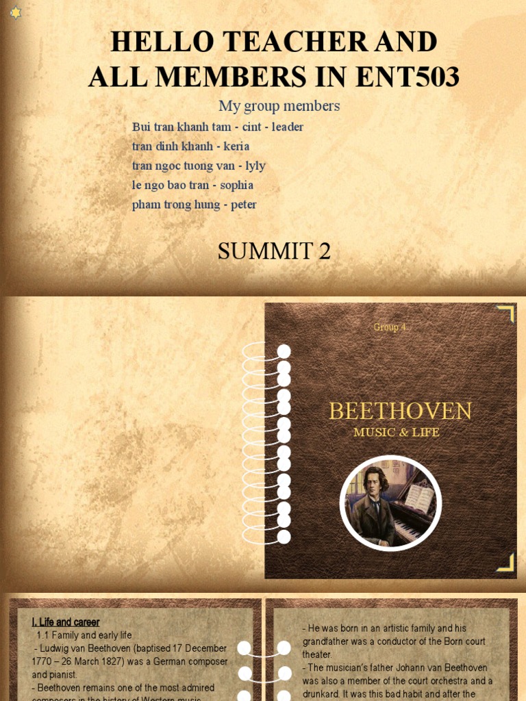 Group 4's Report on Ludwig van Beethoven's Life and Music Career ...