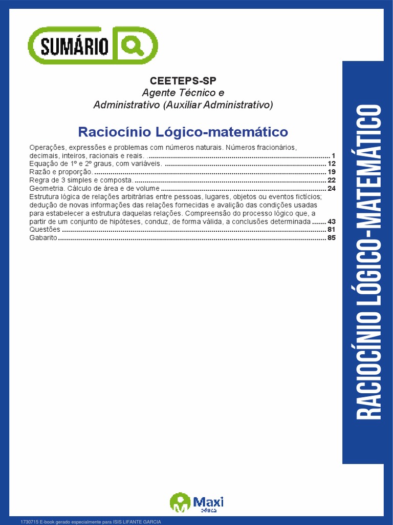 02 Raciocinio Logico Matematico | PDF | Número racional | Triângulo