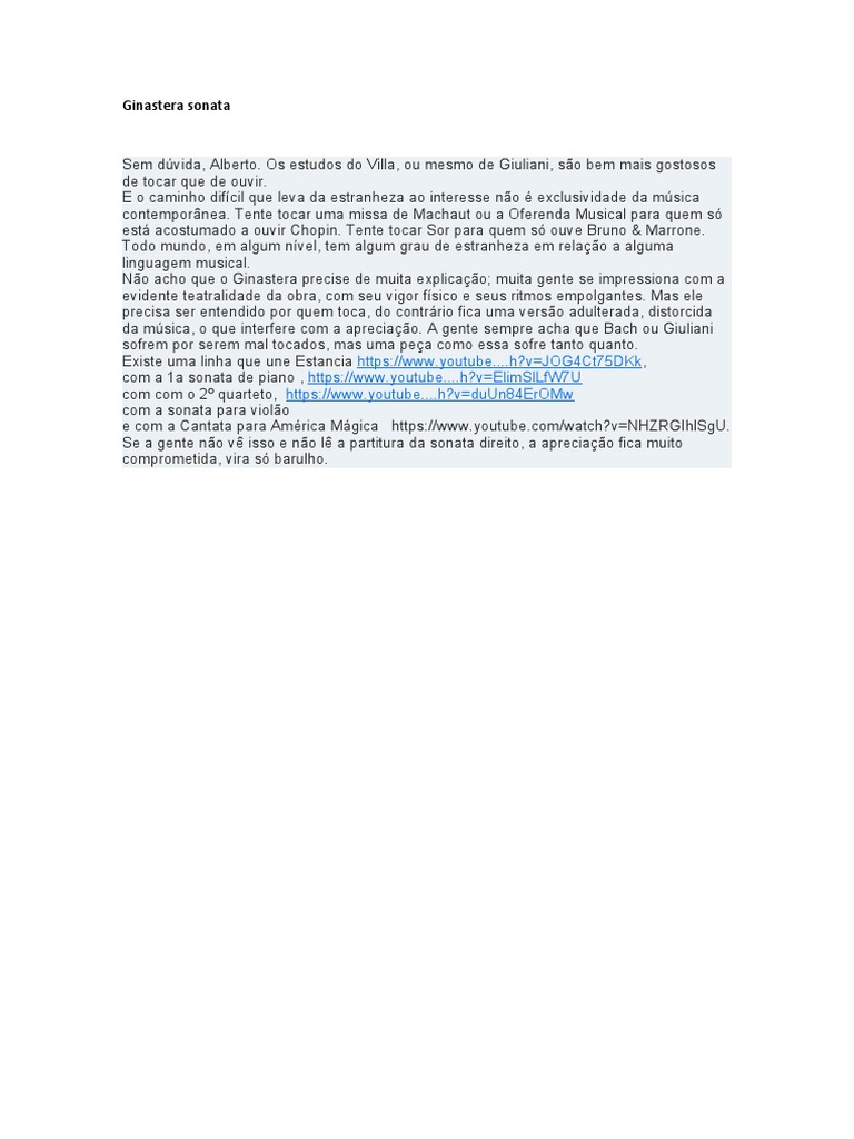 Sonata Ginastera Links | PDF