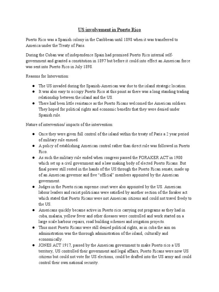 US Control of Puerto Rico History | PDF | Puerto Rico | The United States