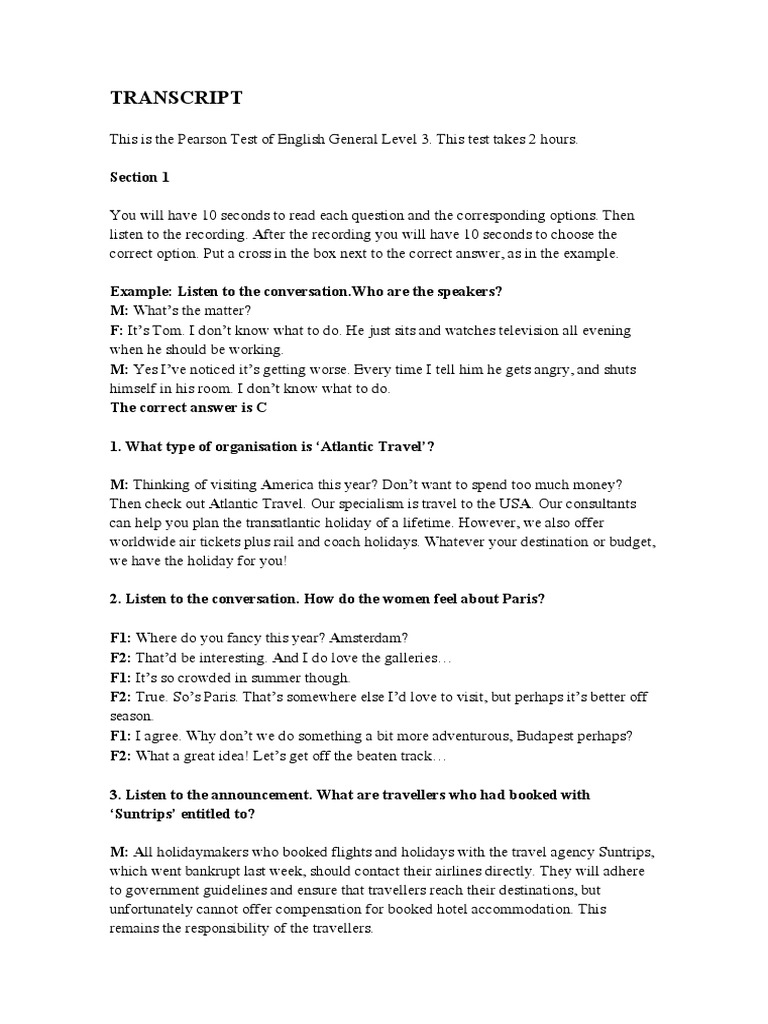 TRANSCRIPT - Section 1 | PDF