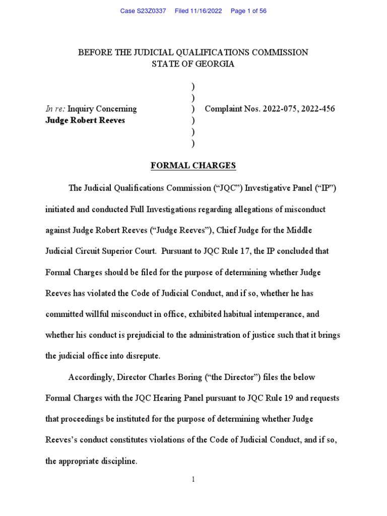 Robert Reeves Complaint | PDF | Judge | Judiciaries