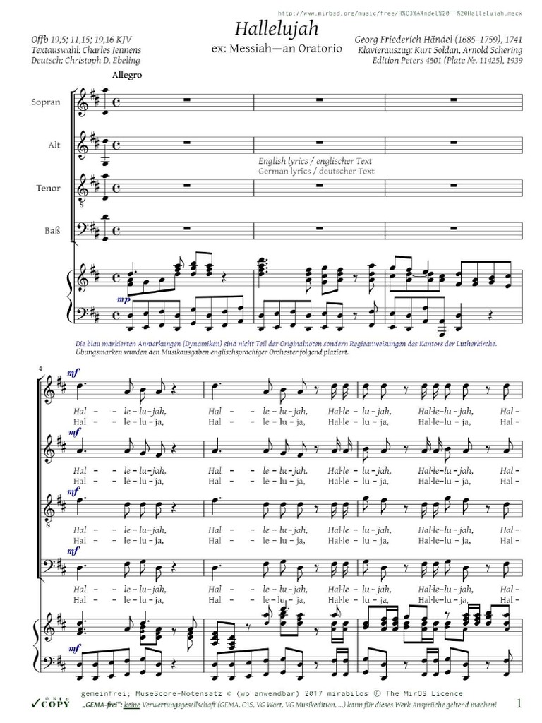 Hallelujah Haendel Coro e Piano | PDF