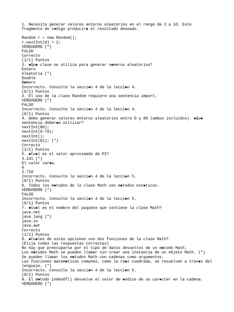 JFo Sección 4 Prueba 1 - L1 - L2 | PDF | Java (lenguaje de programación) | Cadena (informática)