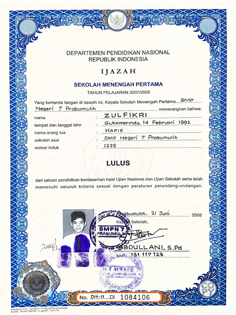 Ijazah SMP | PDF
