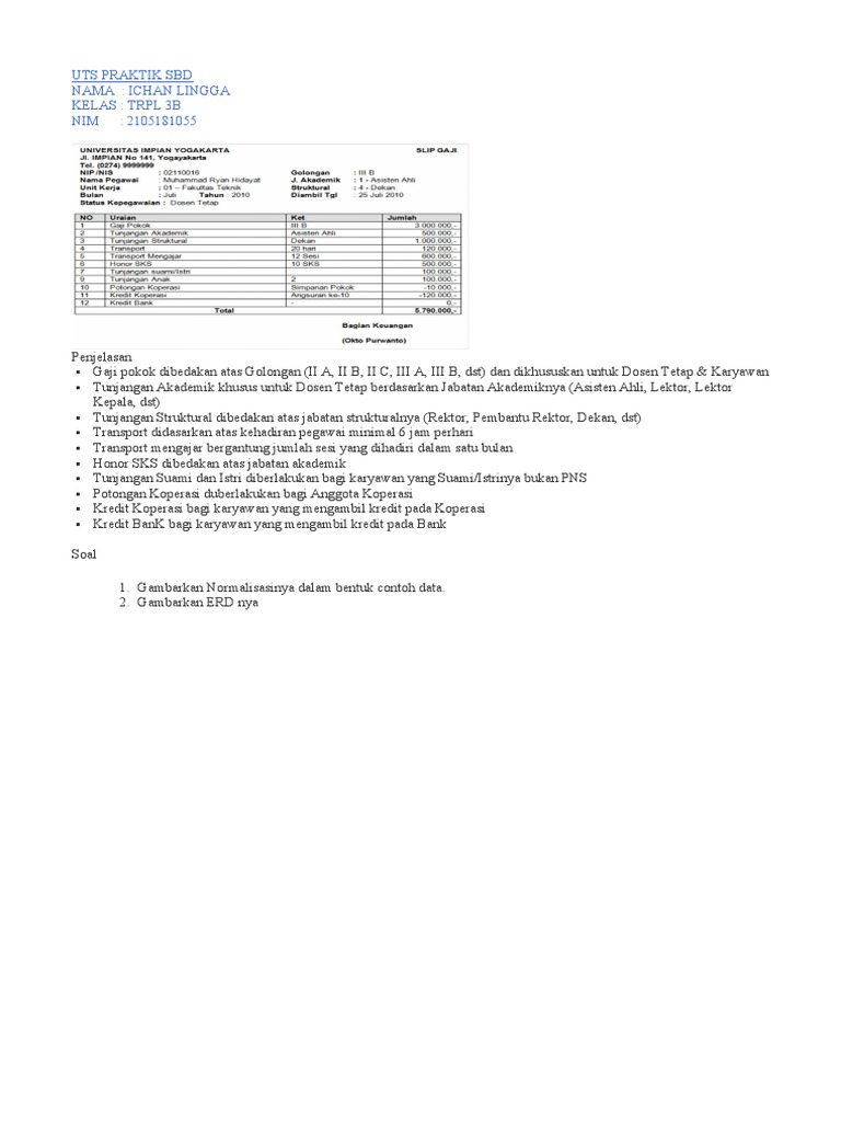 Uts Praktik SBD - Ichan Lingga | PDF
