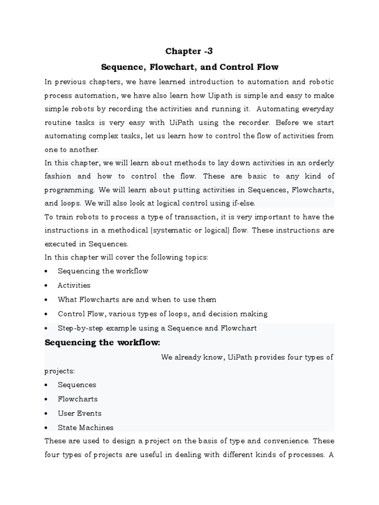 Chapter 3 RPA | PDF | Automation | Control Flow