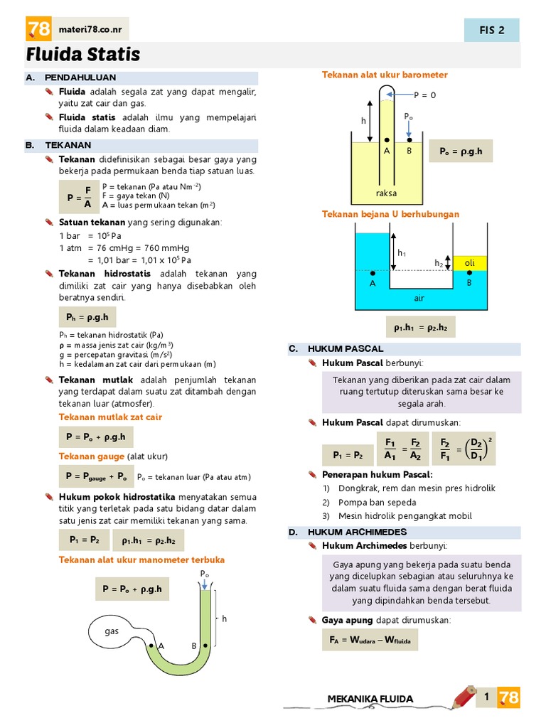 Materi Kelas Xi Fluida Statis | PDF