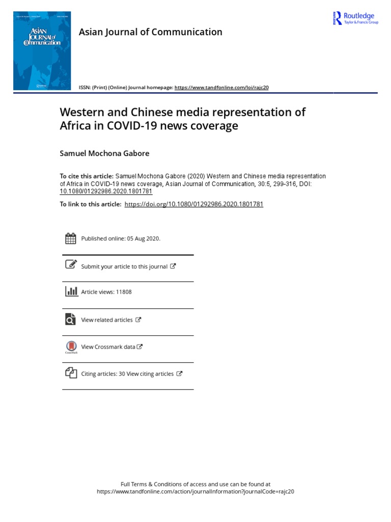Western and Chinese Media Representation of Africa in COVID 19 News ...