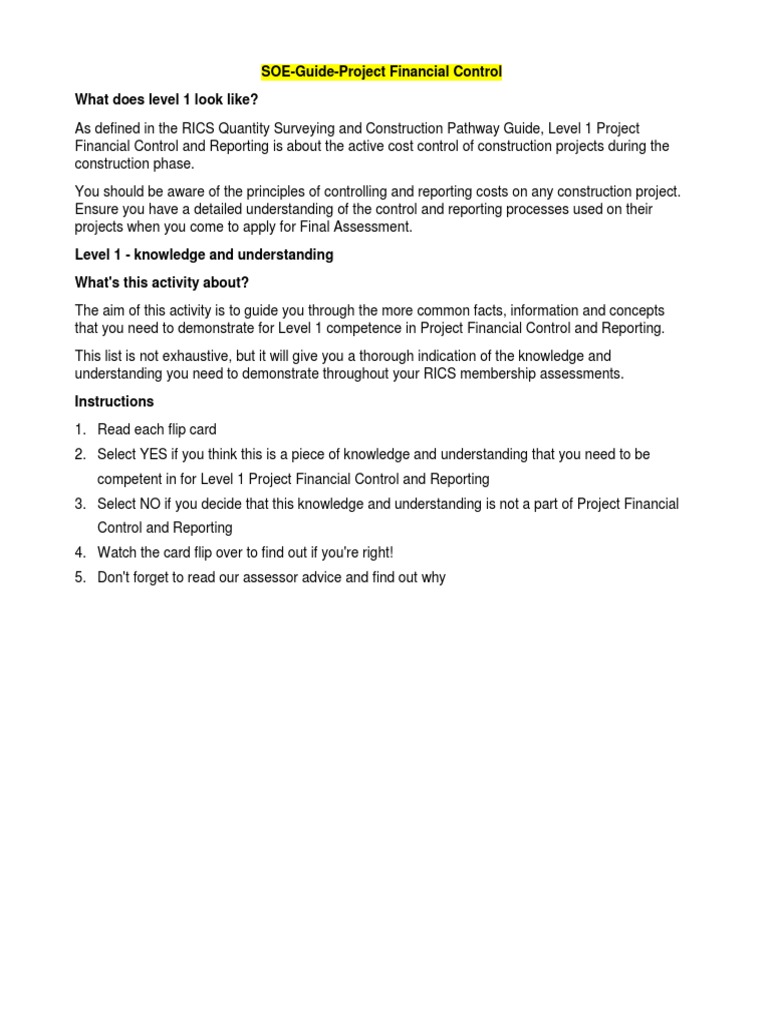 SOE-Guide-Project Financial Control | PDF