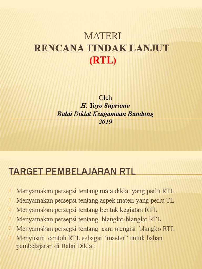 Rencana Tindak Lanjut (RTL) | PDF