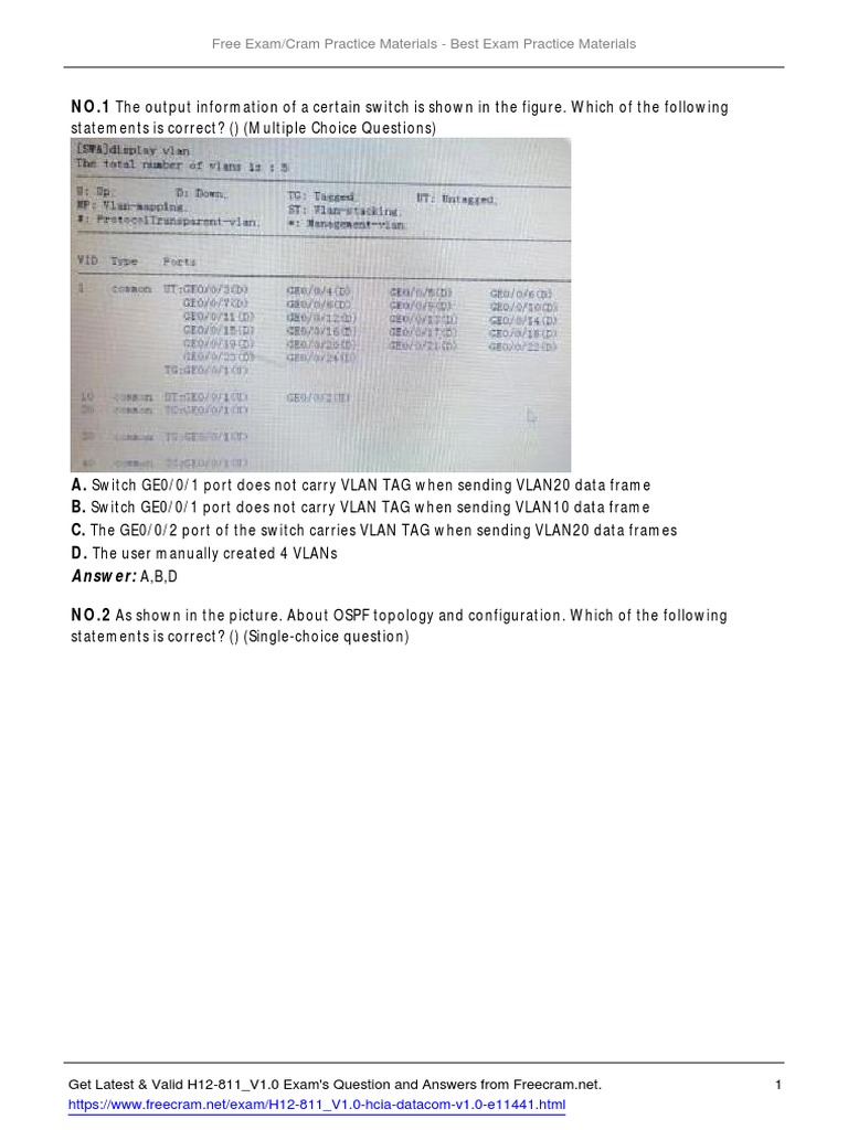 Answer:: Free Exam/Cram Practice Materials - Best Exam Practice Materials | PDF | Computer ...