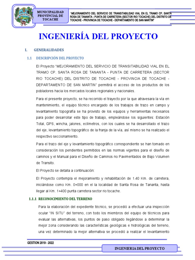 Ing Del Proyect Tananta | PDF | La carretera | Topografía