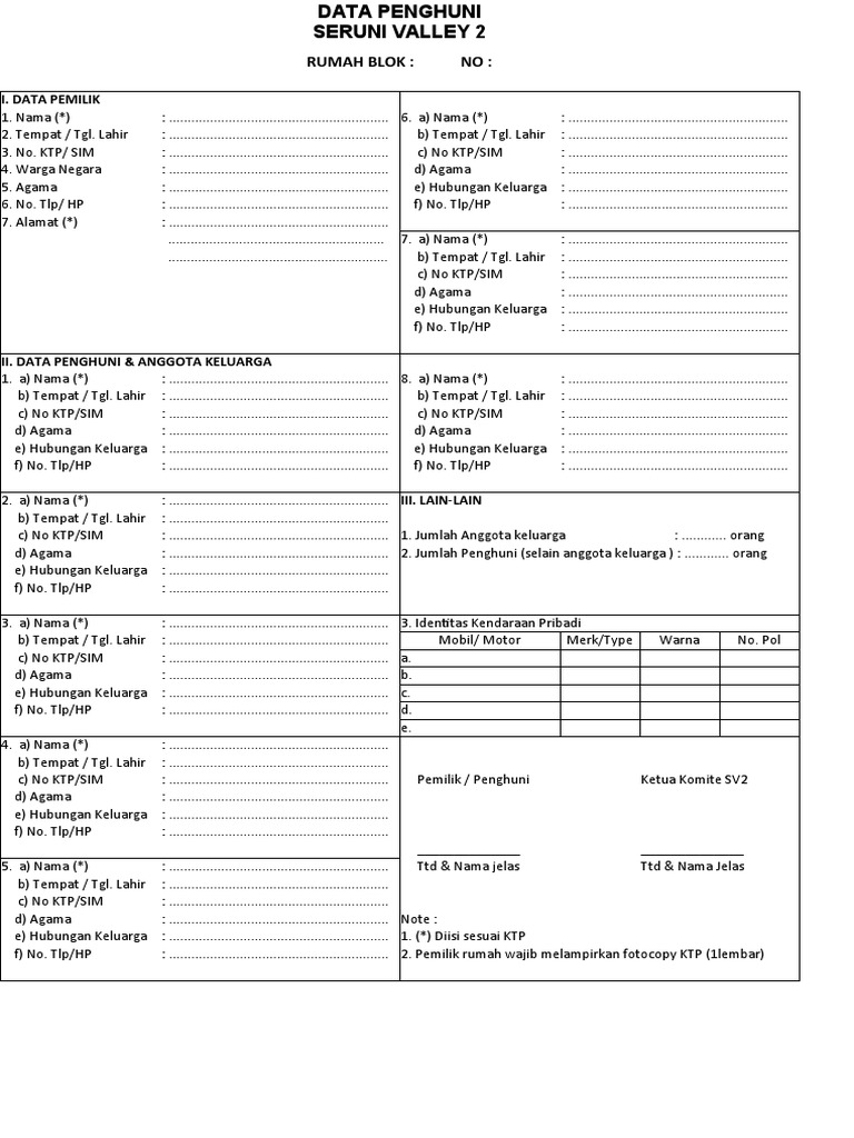 Form Data SV2 | PDF | Olahraga & Rekreasi
