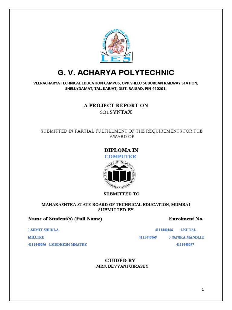 Micro Project | PDF | Databases | Data Management Micro Project | PDF | Databases | Data Management
