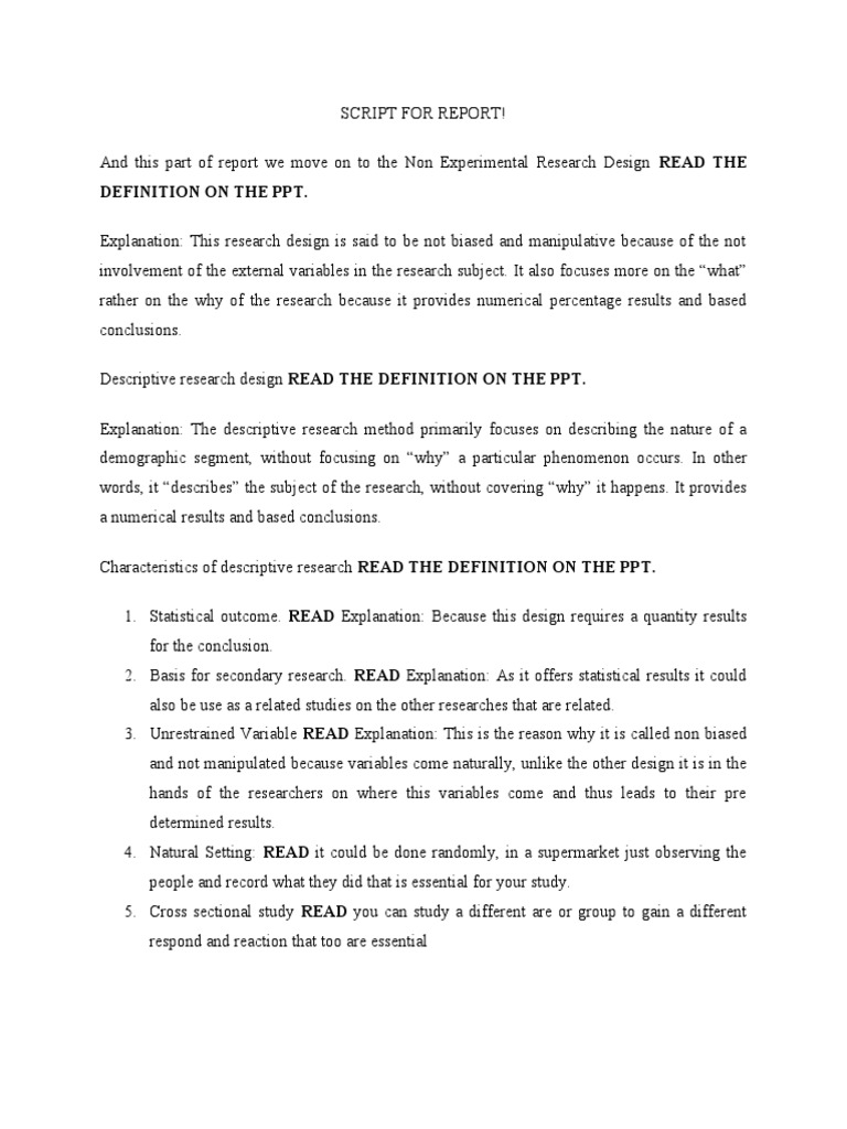 Script Report | PDF | Experiment | Statistics