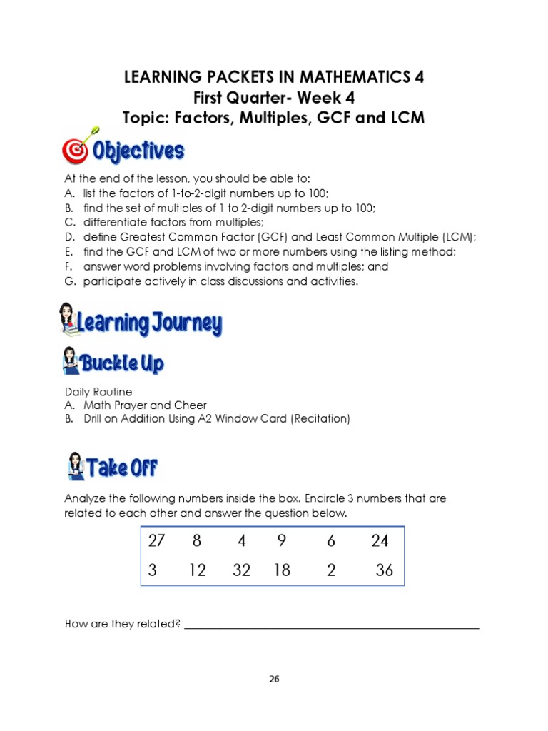 1st QTR MATH Week 4-6 | PDF | Division (Mathematics) | Multiplication
