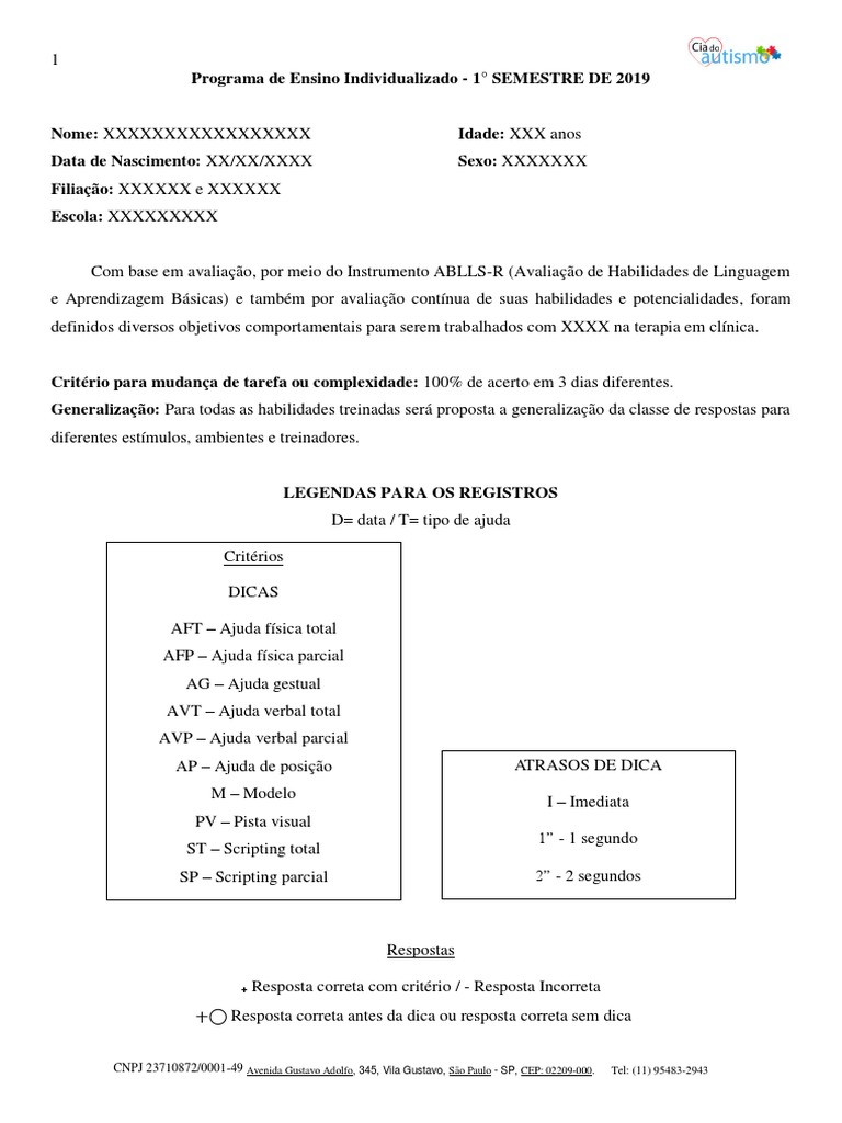 Modelo Avaliação ABLLS-R | PDF | Brinquedos | Imagem