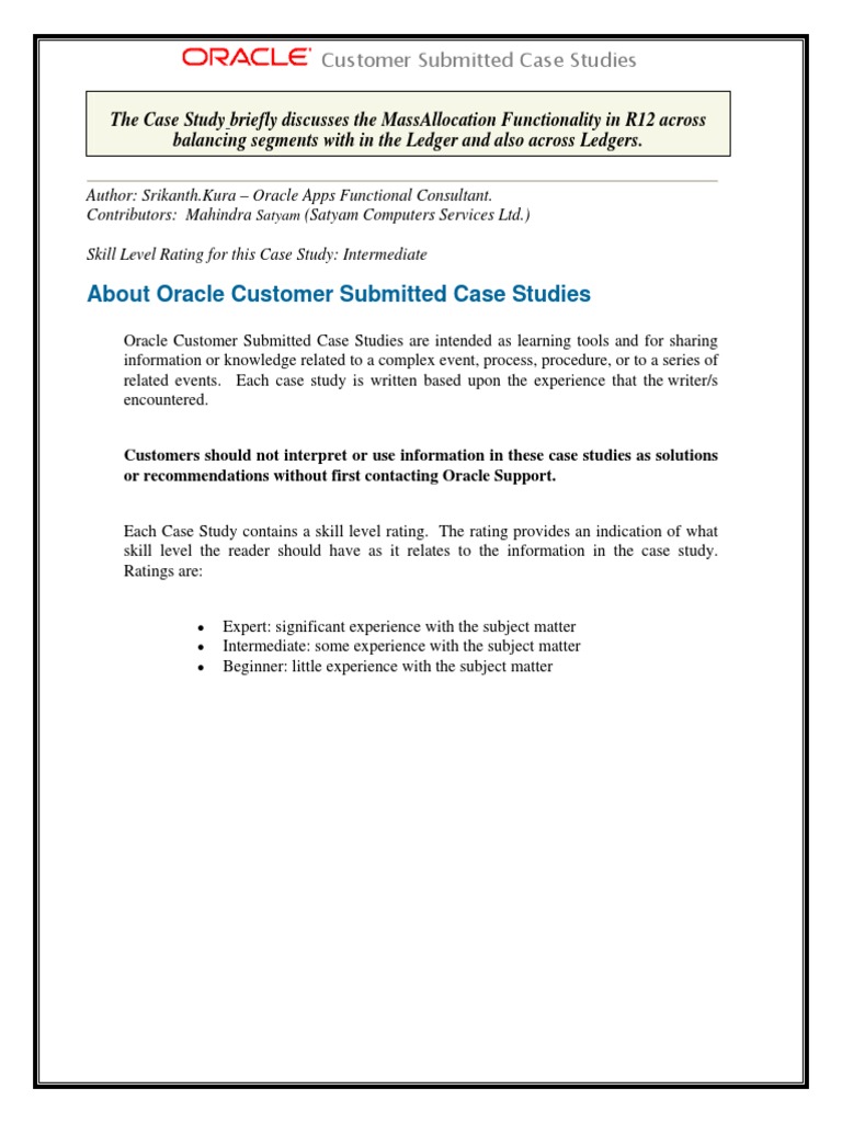 R12 - MassAllocation Across Ledgers in GL | PDF | Debits And Credits | Oracle Corporation