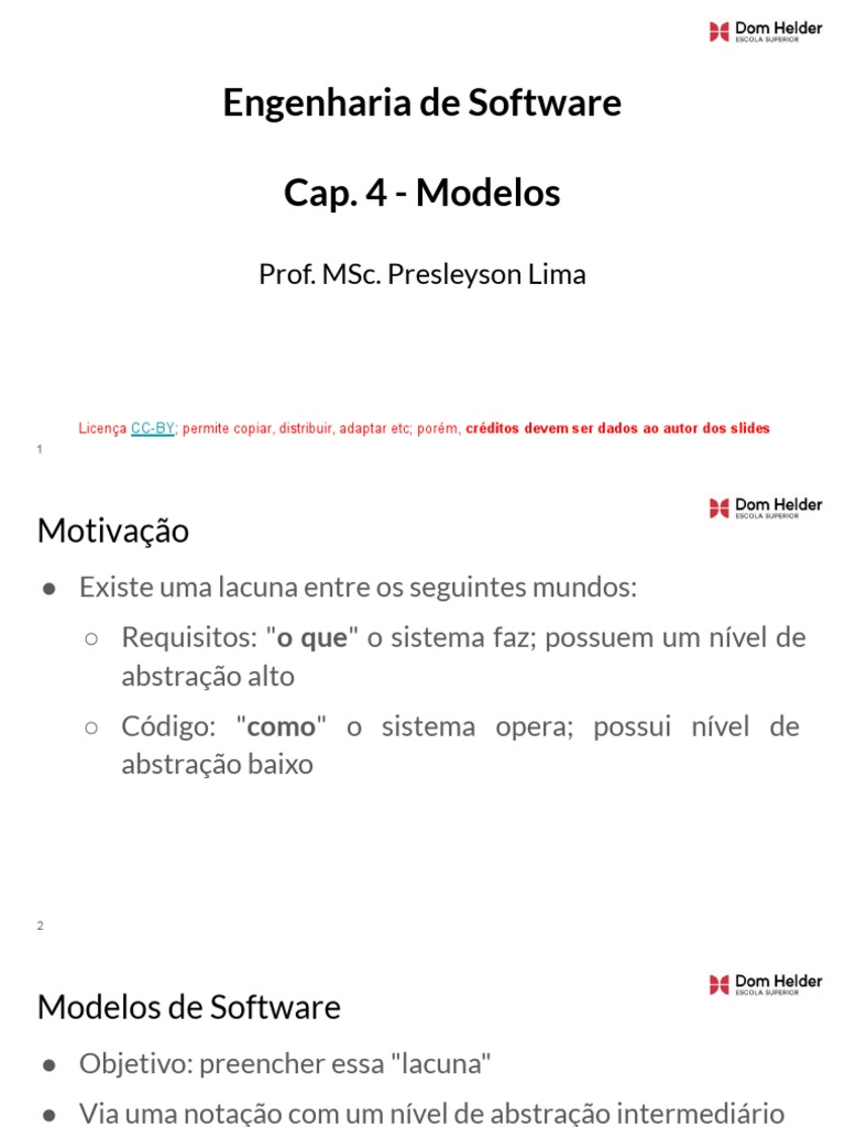 Engenharia de Software - Cap. 4 - Modelos | PDF