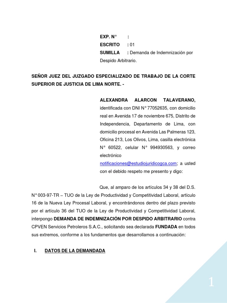 Demanda Imprimir | PDF | Demanda judicial | Gobierno