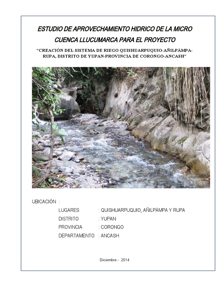 Estudio Hidrologico Canal Yupan | PDF | Riego | Recursos hídricos