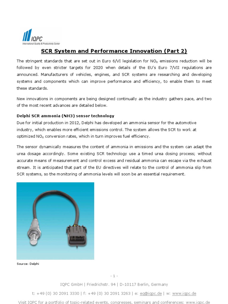 SCR System and Performance Innovation (Part 2) | PDF | N Ox | Science
