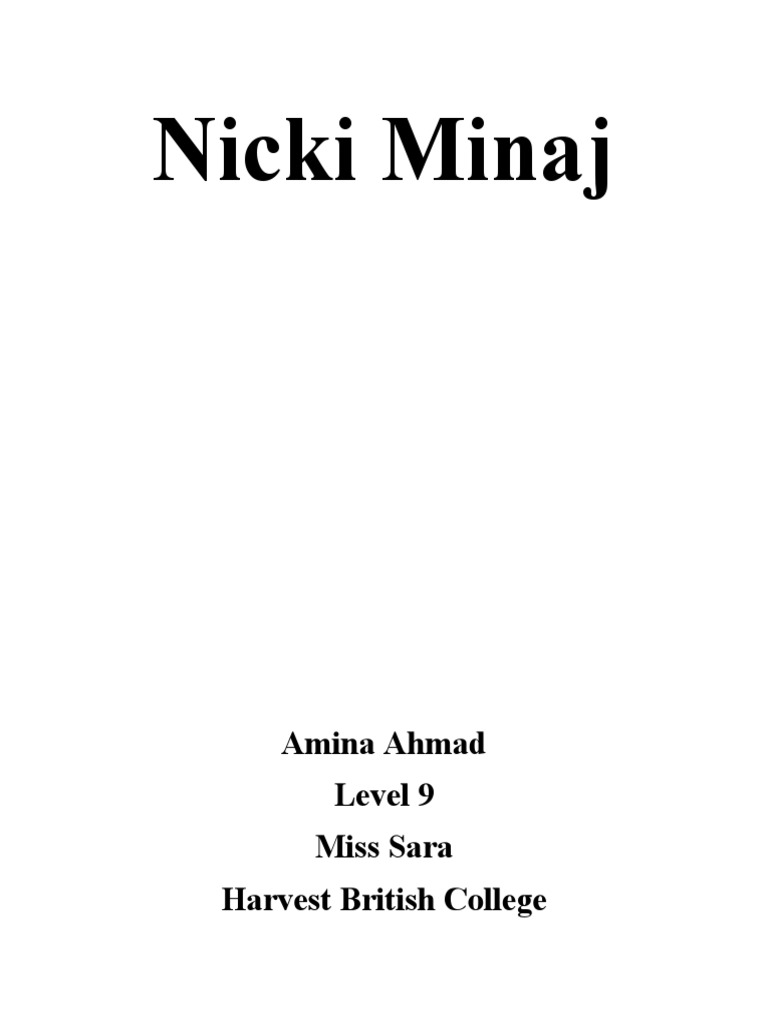 Nicki Minaj Biography | PDF | Popular Music | Hip Hop