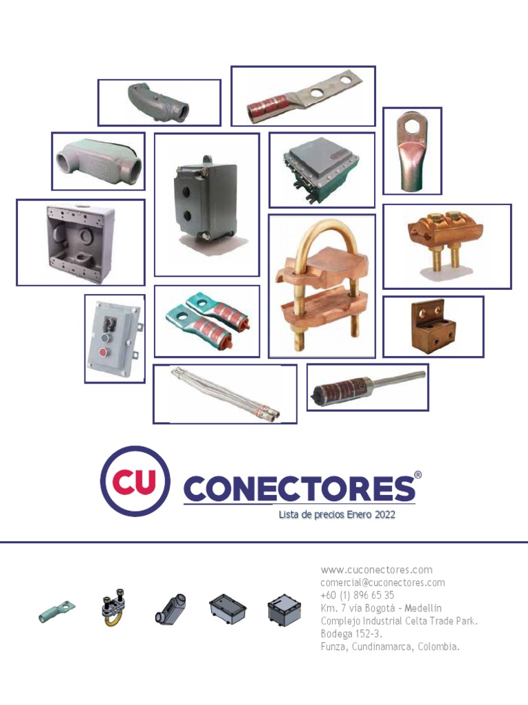 Lista de Precios CU Conectores ENERO 17 Del 2022 | PDF | Cobre | Bronce